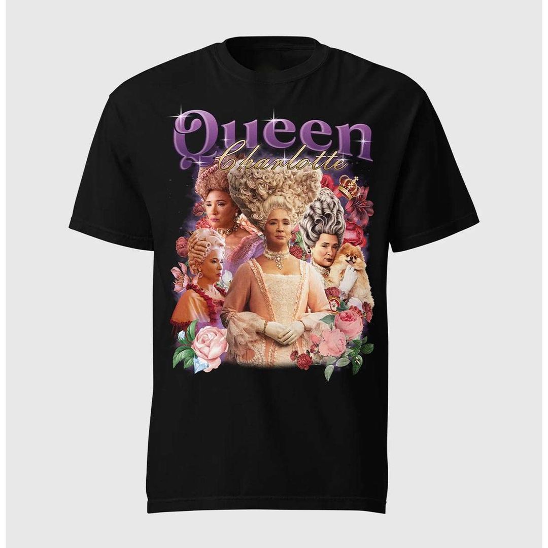 Bridgerton Merch Bridgerton Queen Charlotte Black Shirt Batend