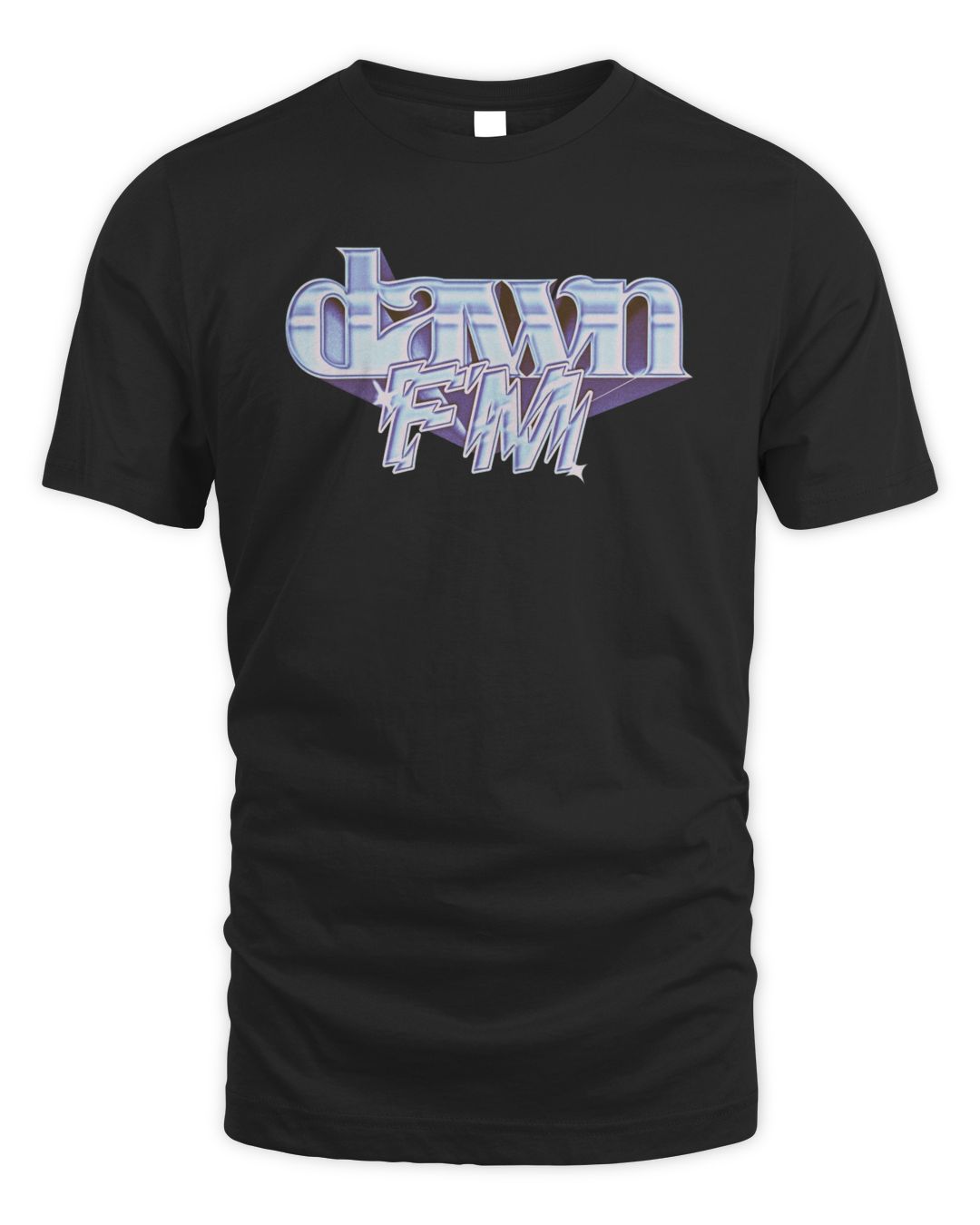 The weeknd merch dawn fm chrome title tee