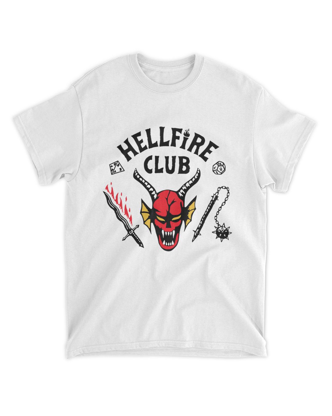 Stranger things merch store hellfire club white shirt